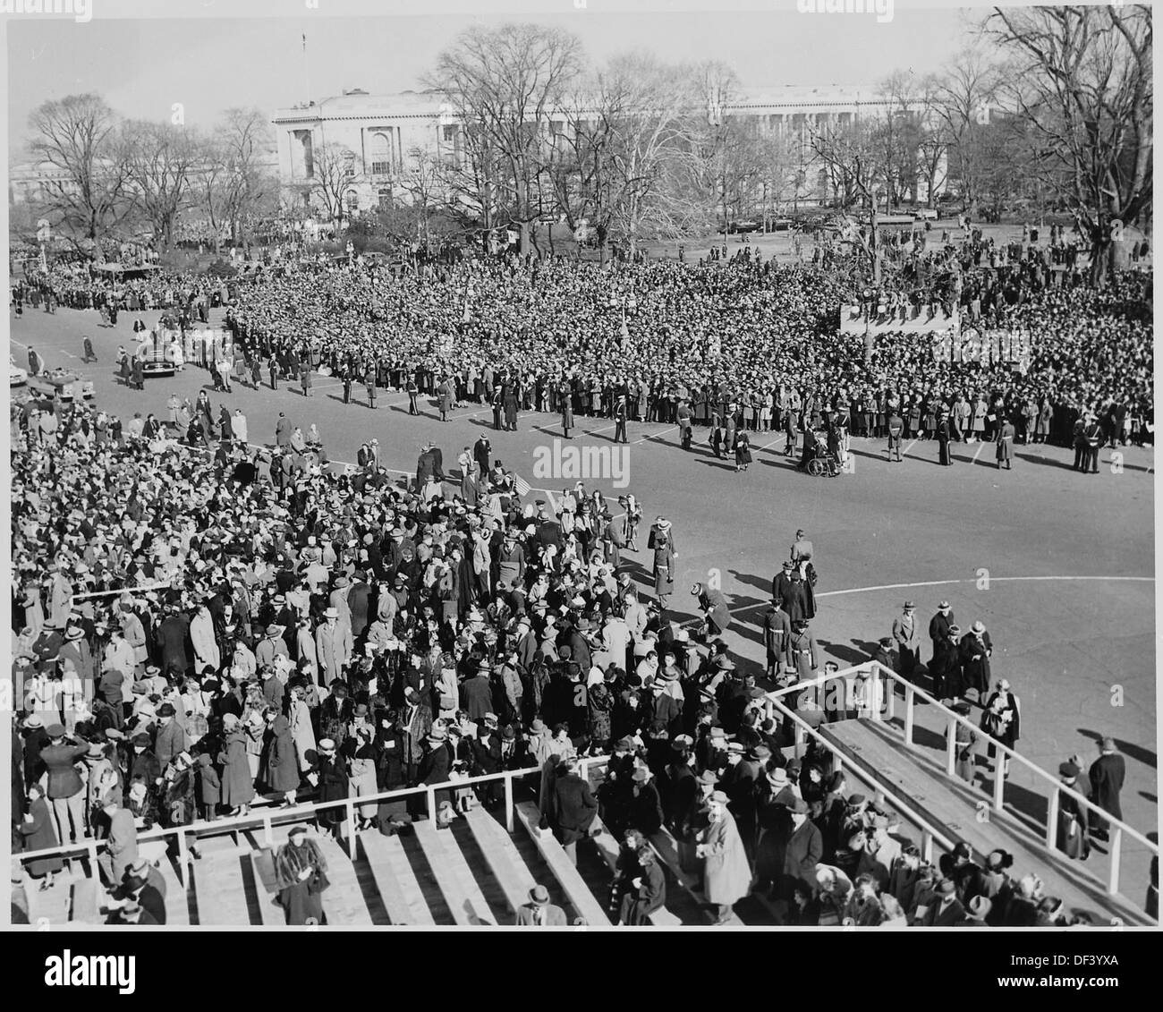 This photograph captures the crowd attending President Truman's ...