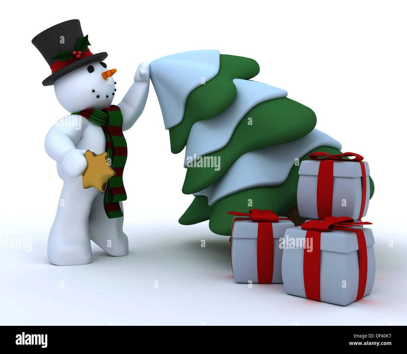 Snowman with hat hi-res stock photography and images - Alamy