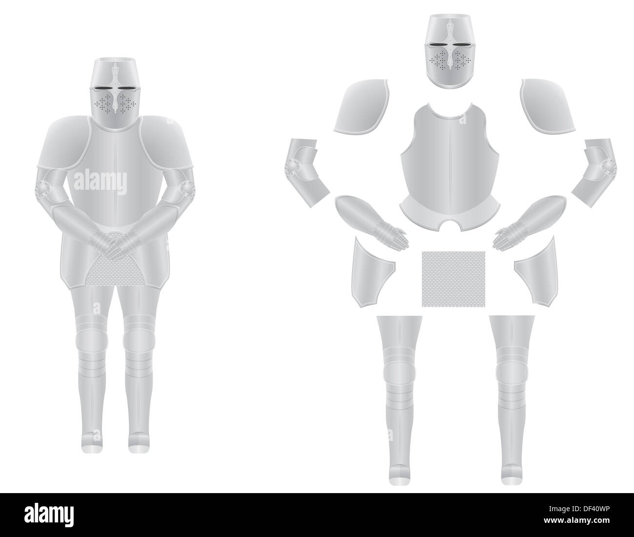 knight armor disassembled illustration isolated on background Stock ...