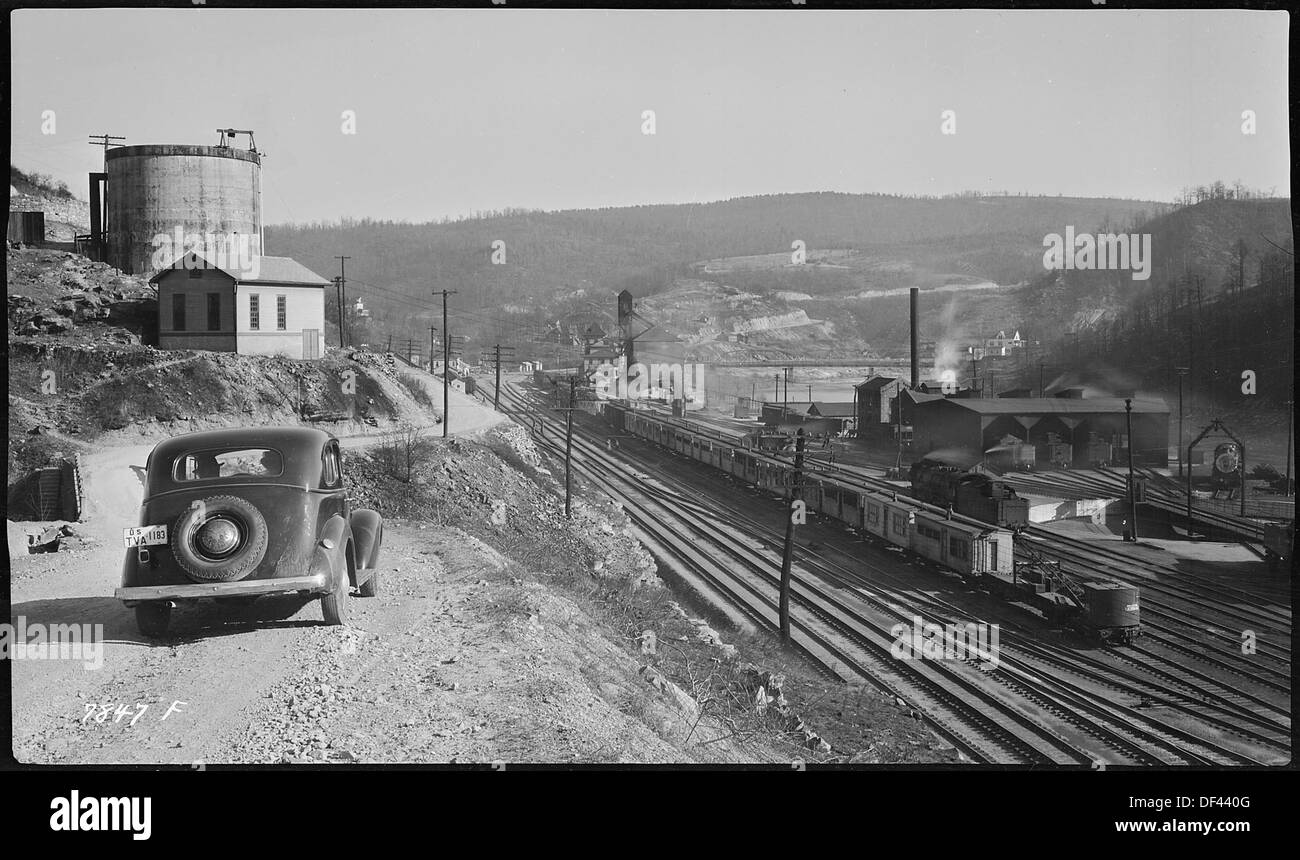 This photograph shows a panoramic view of the Emory River with a ...
