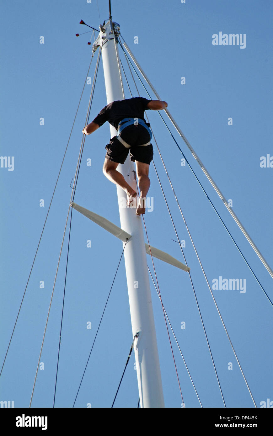 Man climbing mast sailing ship hi-res stock photography and images - Alamy
