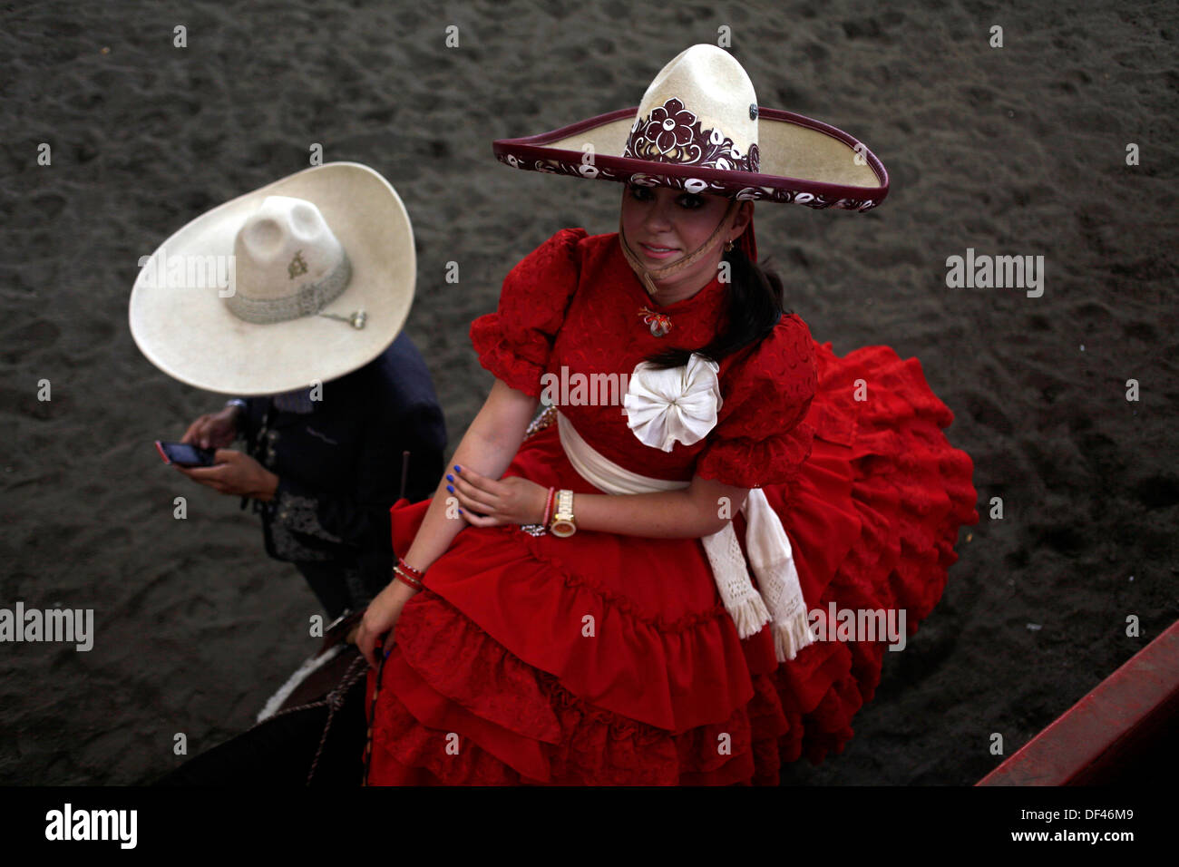 Mexican woman riding a horse hi-res stock photography and images - Alamy