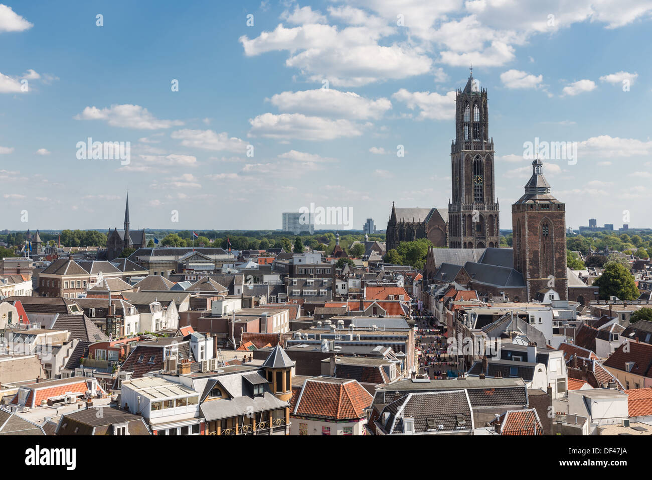 Aerial cityscape of medieval city Utrecht, fourth city of the ...
