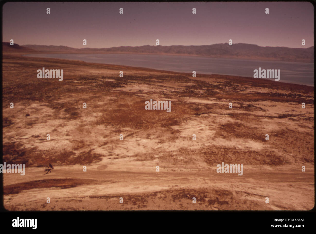 Fox Bay at the south end of Pyramid Lake, surrounded by alkaline sand ...