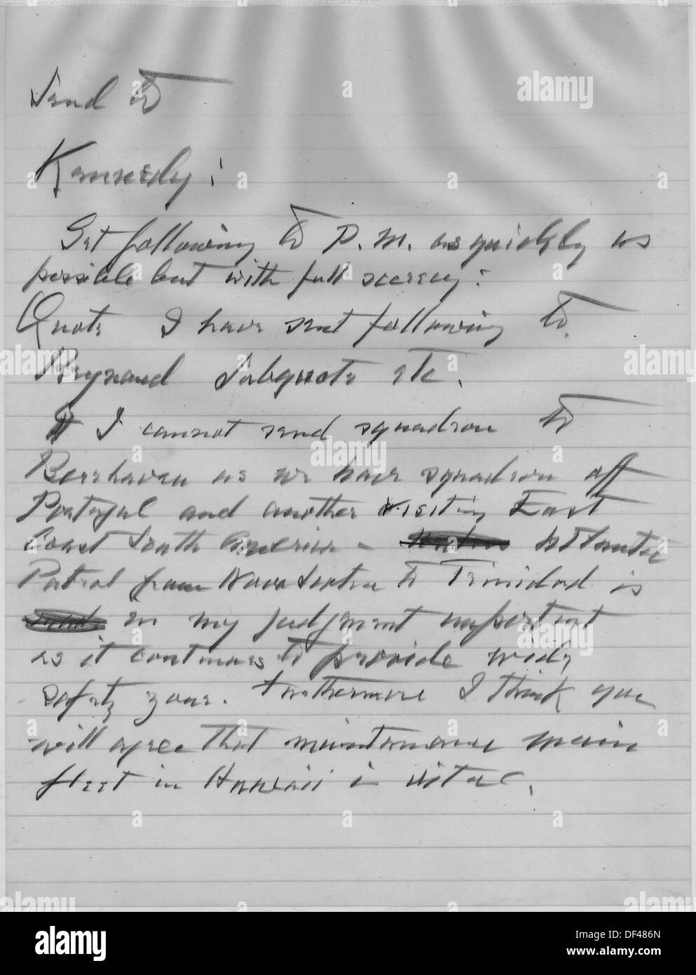 This image shows a draft of a letter written by U.S. President Franklin ...