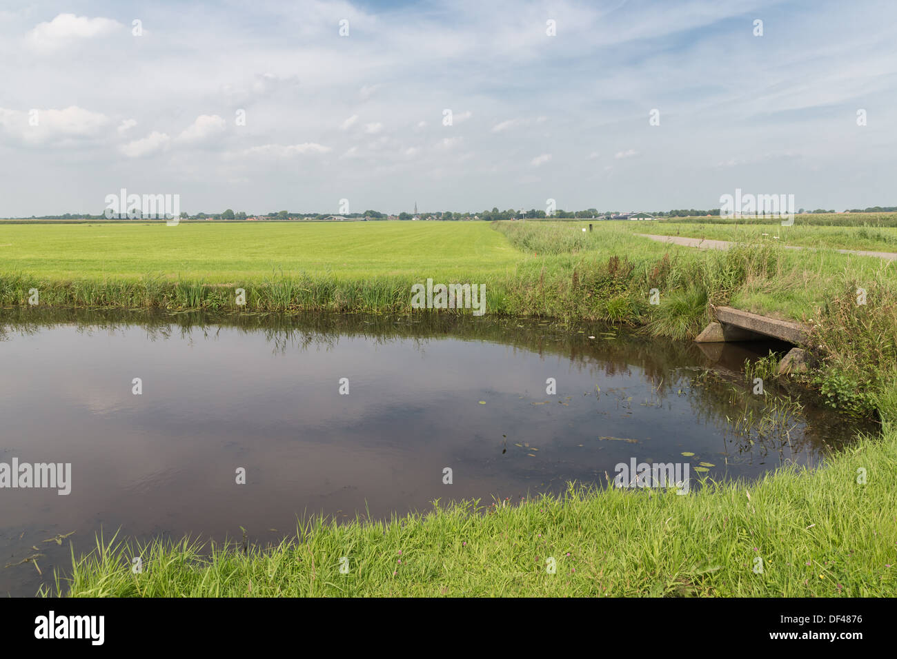 Dutch countryside with waterway and concrete culvert Stock Photo - Alamy