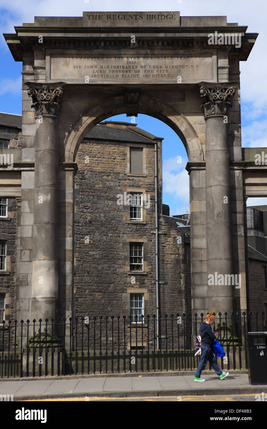 Regents Bridge in Edinburgh where building commenced in 1815 and opened ...