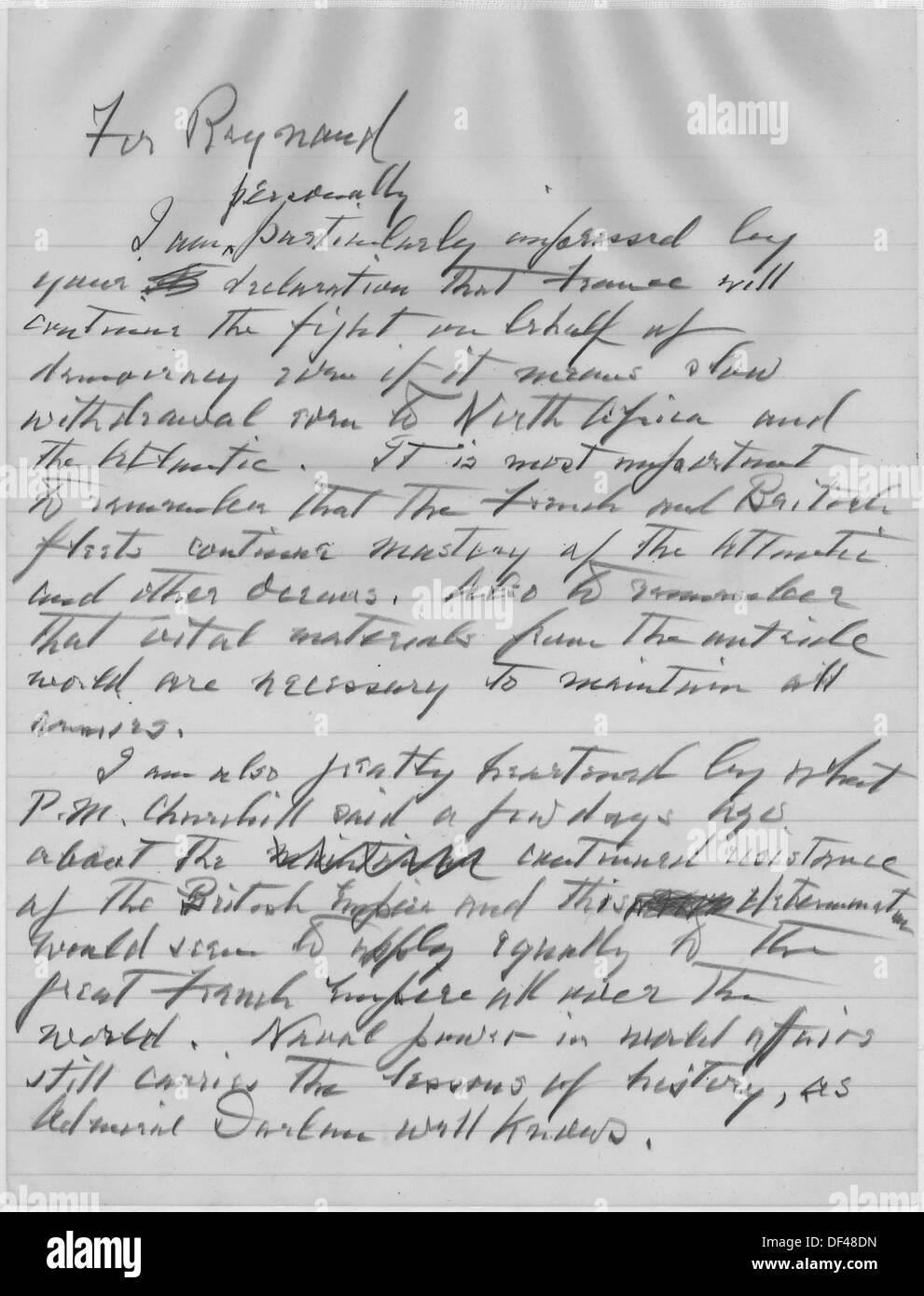 A historical photograph of a letter from Franklin D. Roosevelt to Paul ...