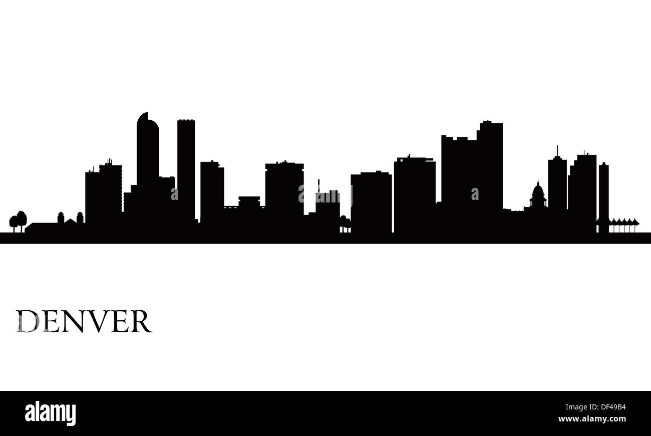 Denver city skyline silhouette background Stock Photo - Alamy