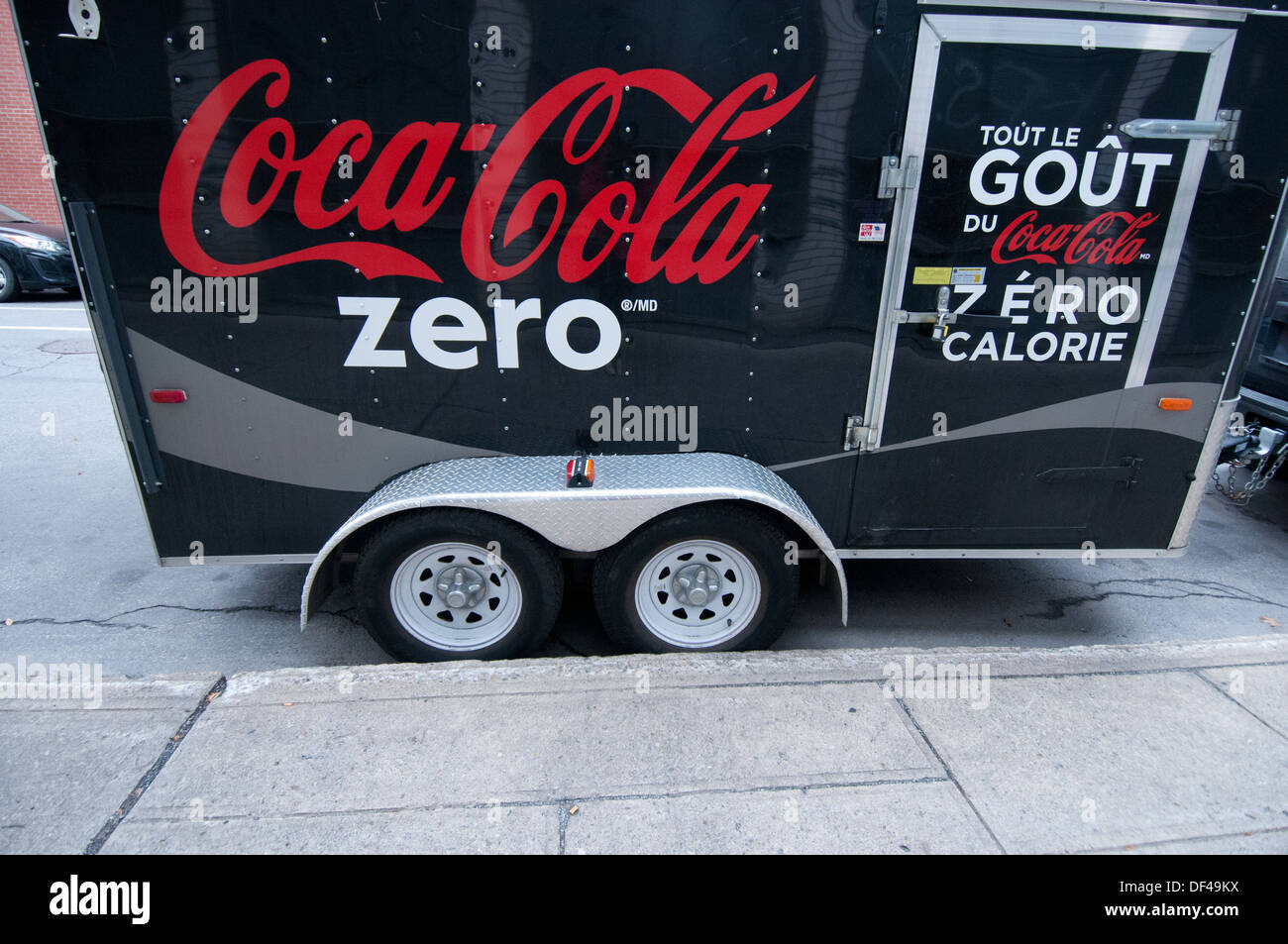 Small Coca Cola Advertising trailer Stock Photo - Alamy
