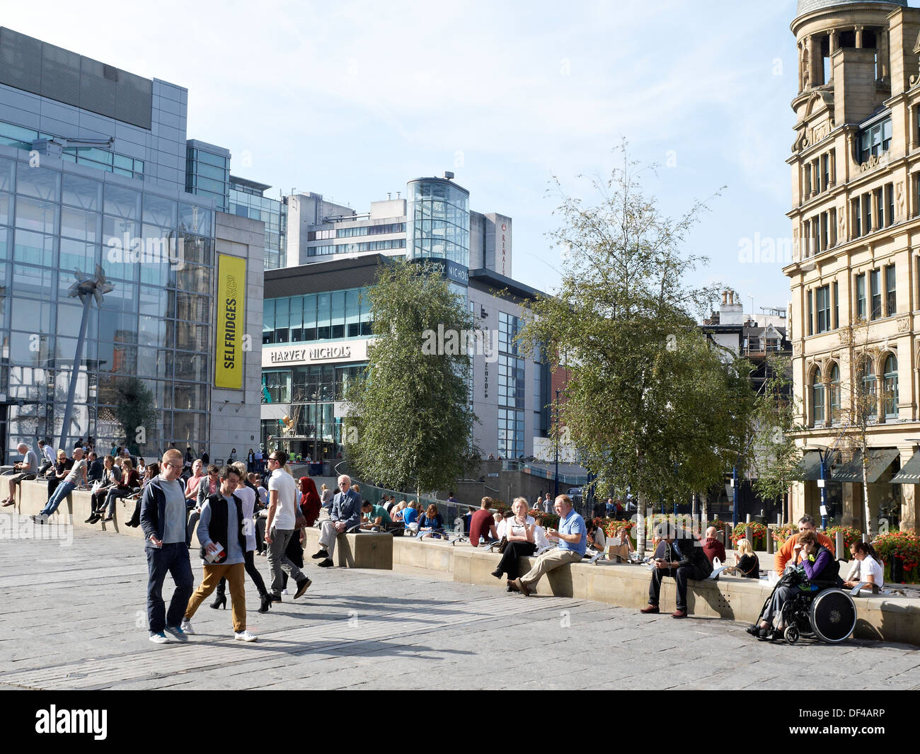 Summer on Exchange Square Manchester UK Stock Photo - Alamy