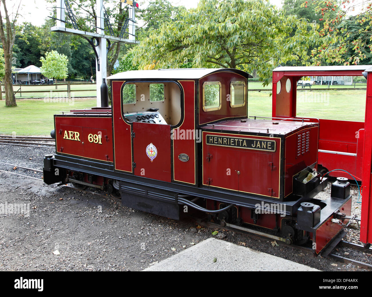 Small loco Henrietta Jane at Audley End House miniature railway Saffron ...