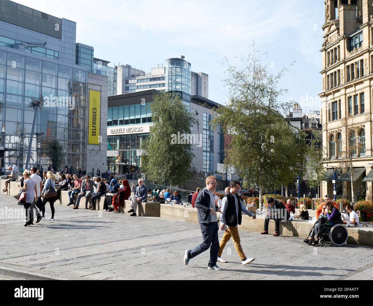 Summer on Exchange Square Manchester UK Stock Photo - Alamy
