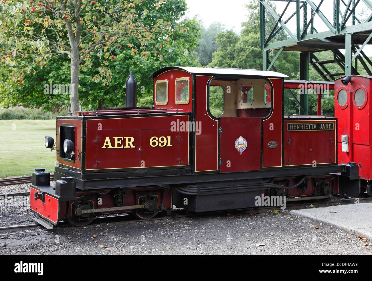 Small loco Henrietta Jane at Audley End House miniature railway Saffron ...