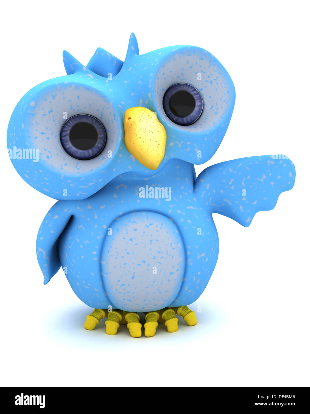 3D Render of a Cute Blue Bird Character Stock Photo - Alamy