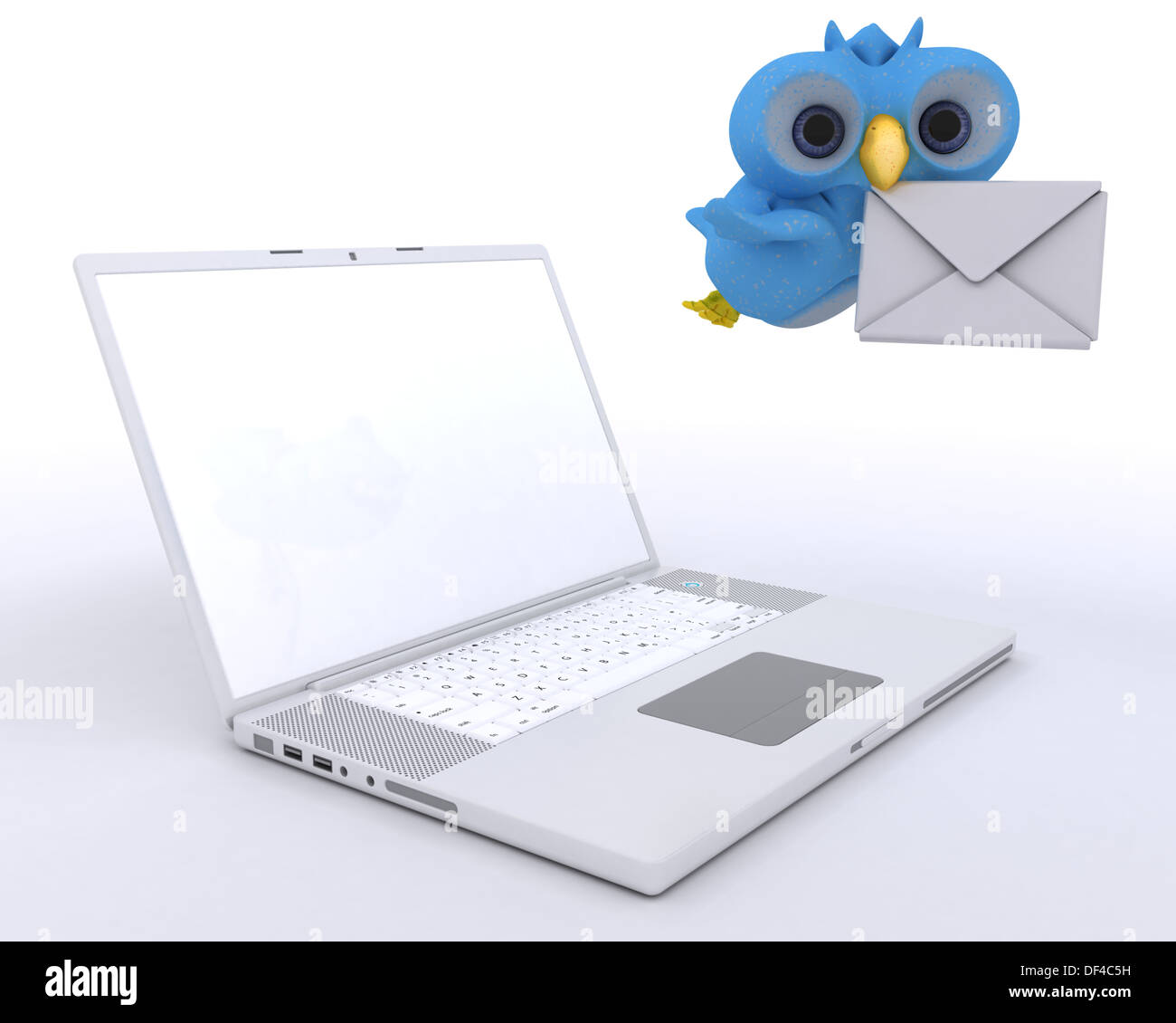 3D Render of a Cute Blue Bird Character Stock Photo - Alamy