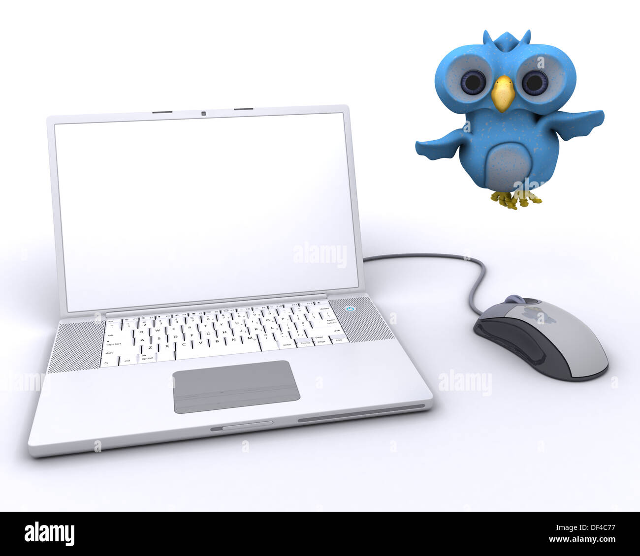 3D Render of a Cute Blue Bird Character Stock Photo - Alamy