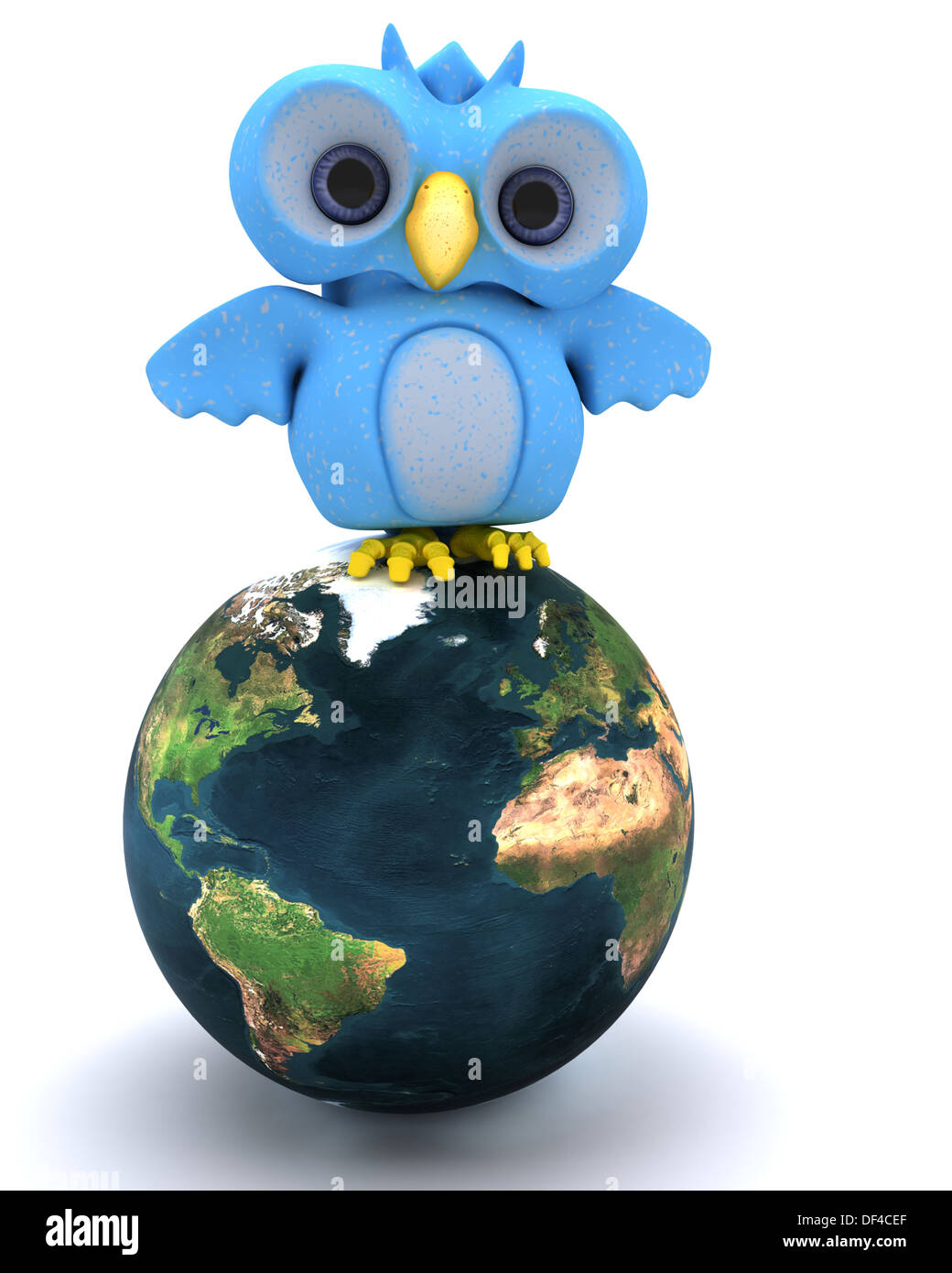 3D Render of a Cute Blue Bird Character Stock Photo - Alamy