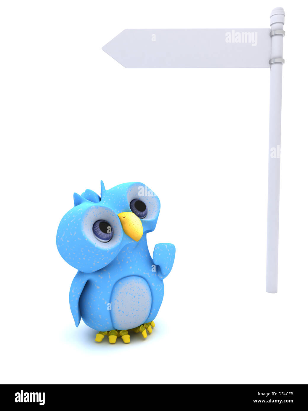 3D Render of a Cute Blue Bird Character Stock Photo - Alamy