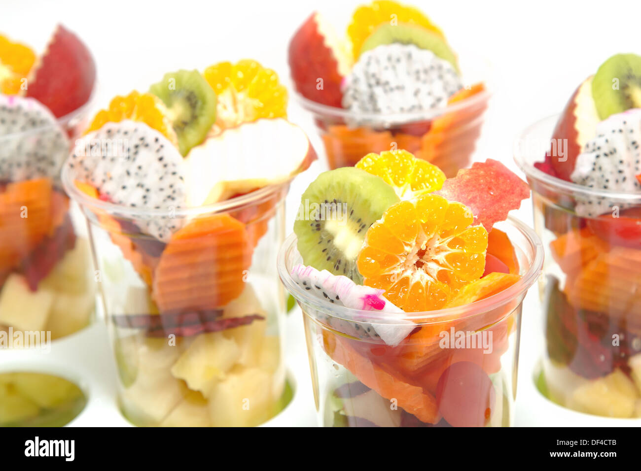 Healthy mix fruit in glass for healthy juice on white background Stock ...