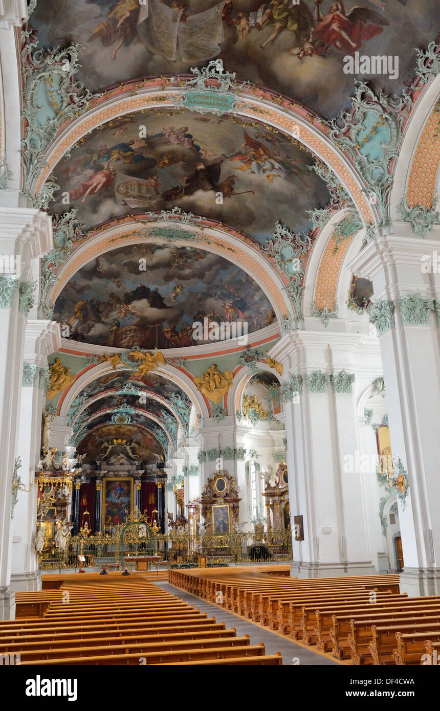 The St. Gall cathedral is photographed on the inside. This is one of ...