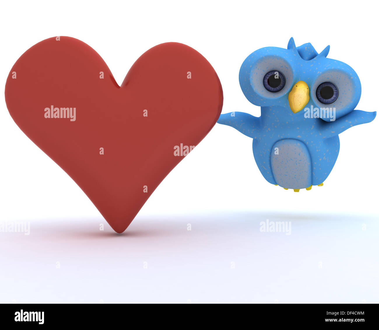 3D Render of a Cute Blue Bird Character Stock Photo - Alamy