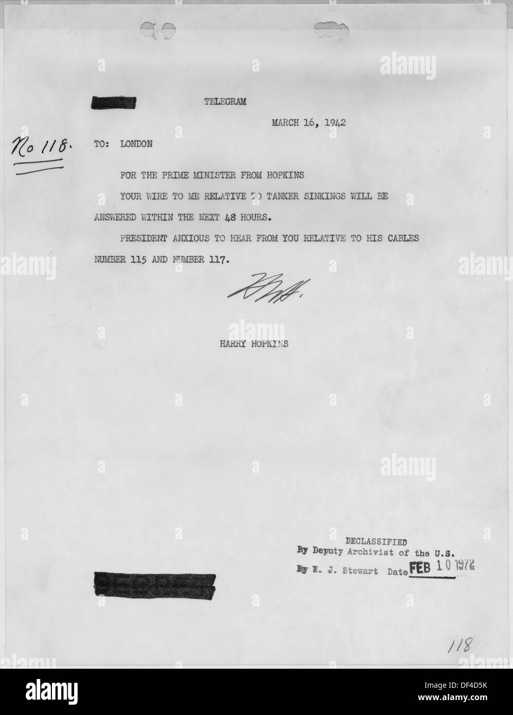 A photograph depicts Harry Hopkins, a key U.S. advisor, sending a ...