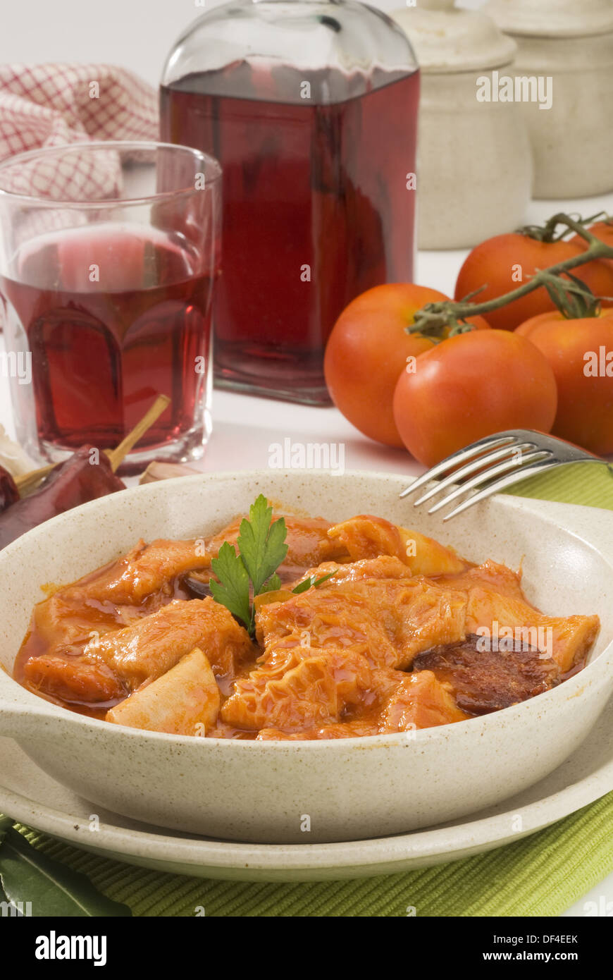 Spanish Cuisine Callos a la madrileña Stewed tripe, Madrid style Stock ...