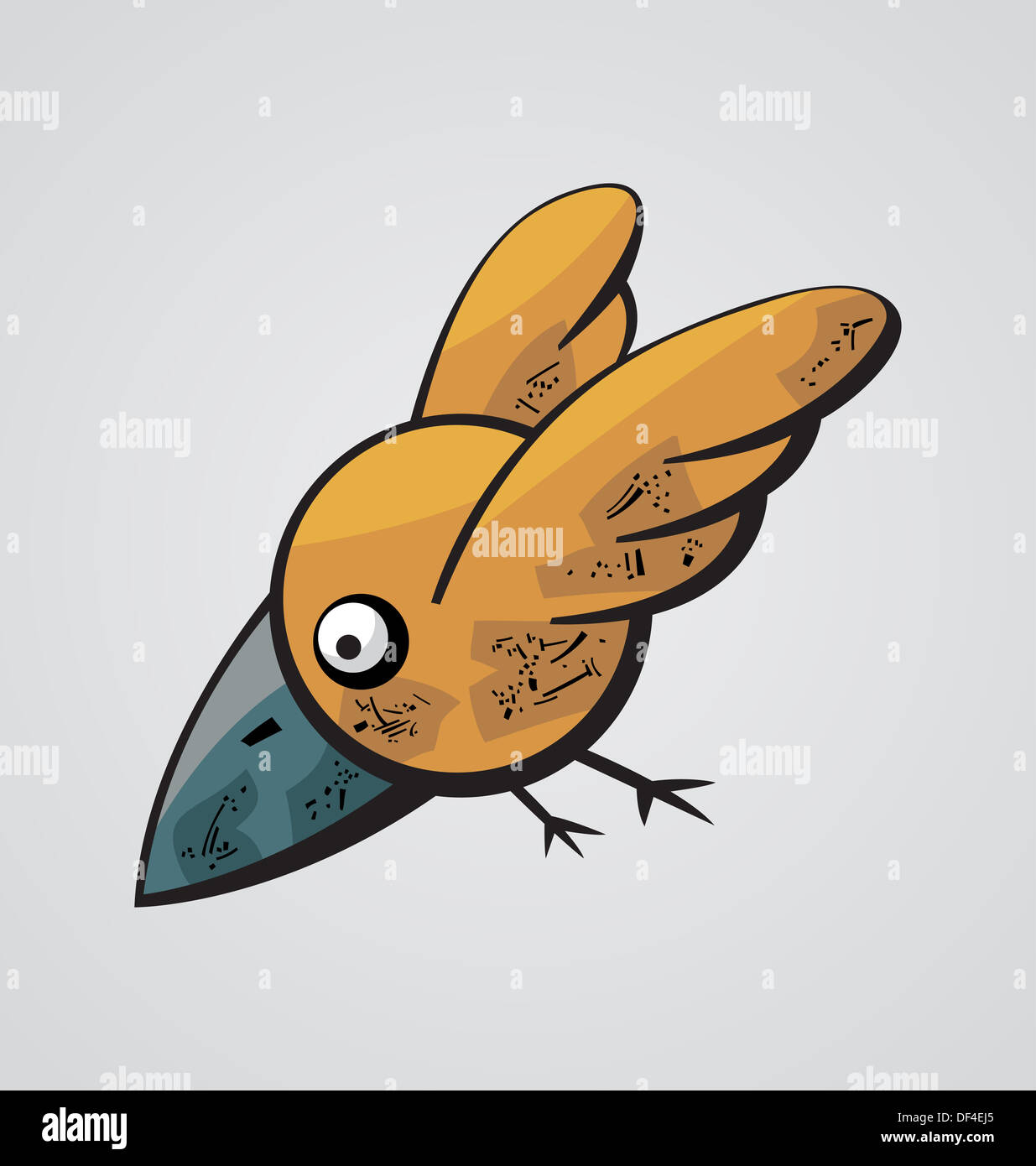 Illustration of a tiny round funny Bird flying Stock Photo - Alamy