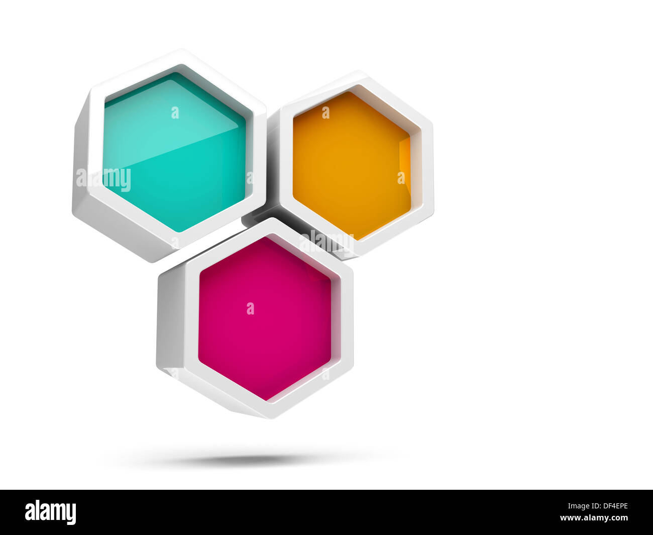 Abstract glossy colorful honeycomb 3d design element isolated on white ...