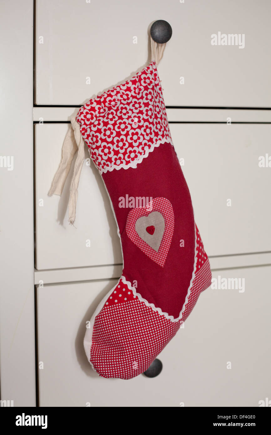 Christmas stocking white background Stock Photo - Alamy