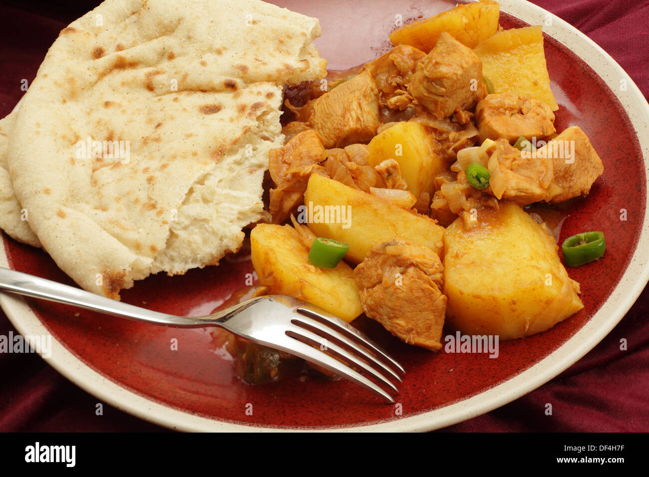 Goan chicken and potato vindaloo curry, cooked in a vinegar and spice ...