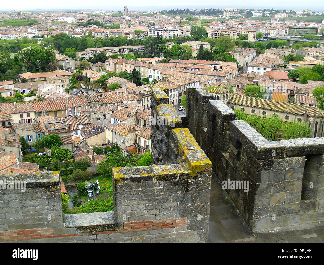 Ville Basse from the city walls of Carcassone,France Stock Photo - Alamy