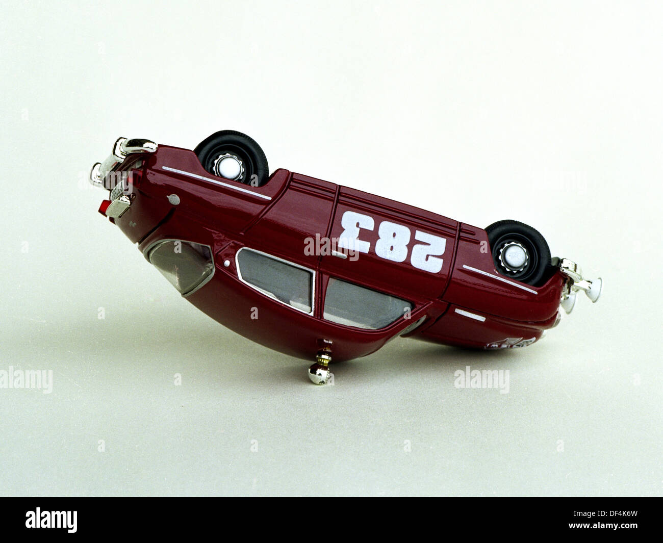 Toy Police Car Upside Down Stock Photo - Alamy