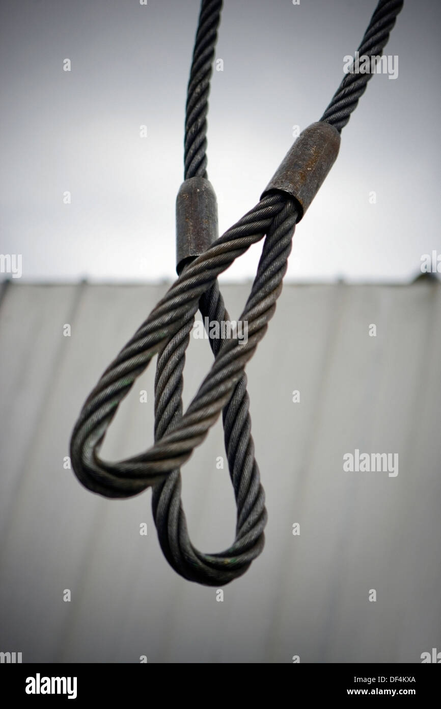 Two Metal Cable Loops, Close Up Stock Photo - Alamy