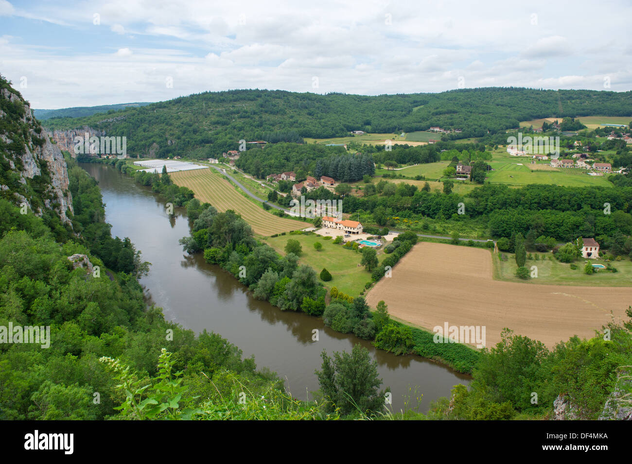 landscape with river the Lot in the south of France Stock Photo - Alamy