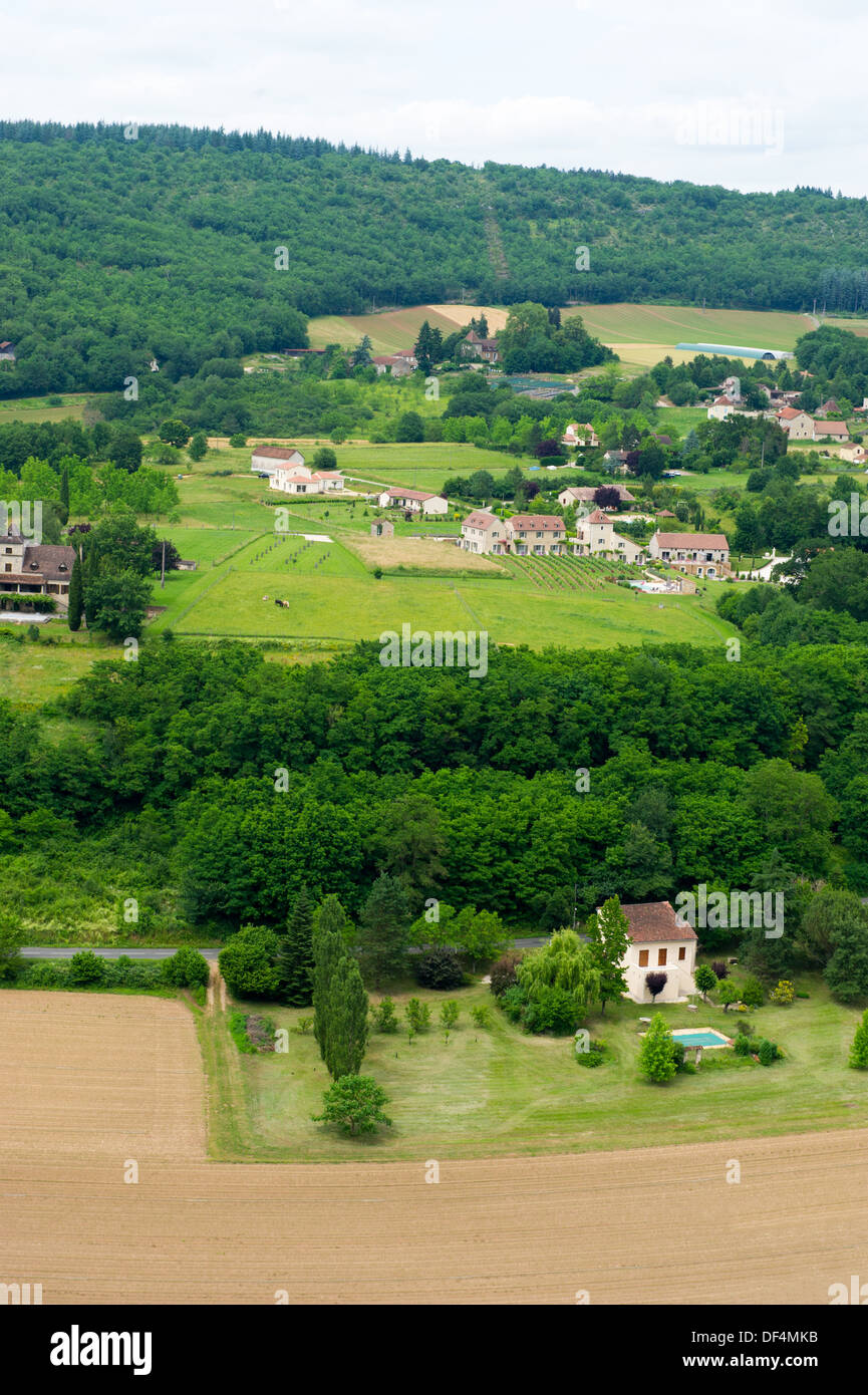 landscape in South-France with river the Lot Stock Photo - Alamy