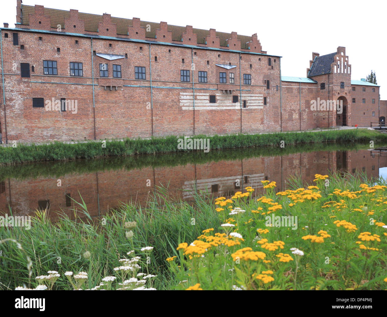 Historical architecture- big red brick castle. Malmoe, Sweden. Travel ...