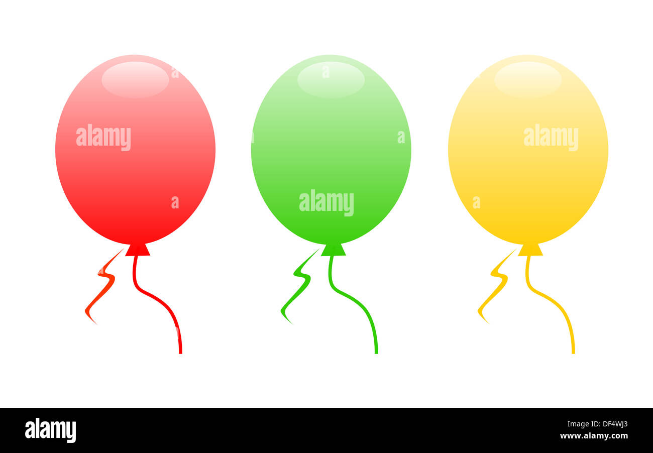 Illustration of three balloons Stock Photo - Alamy