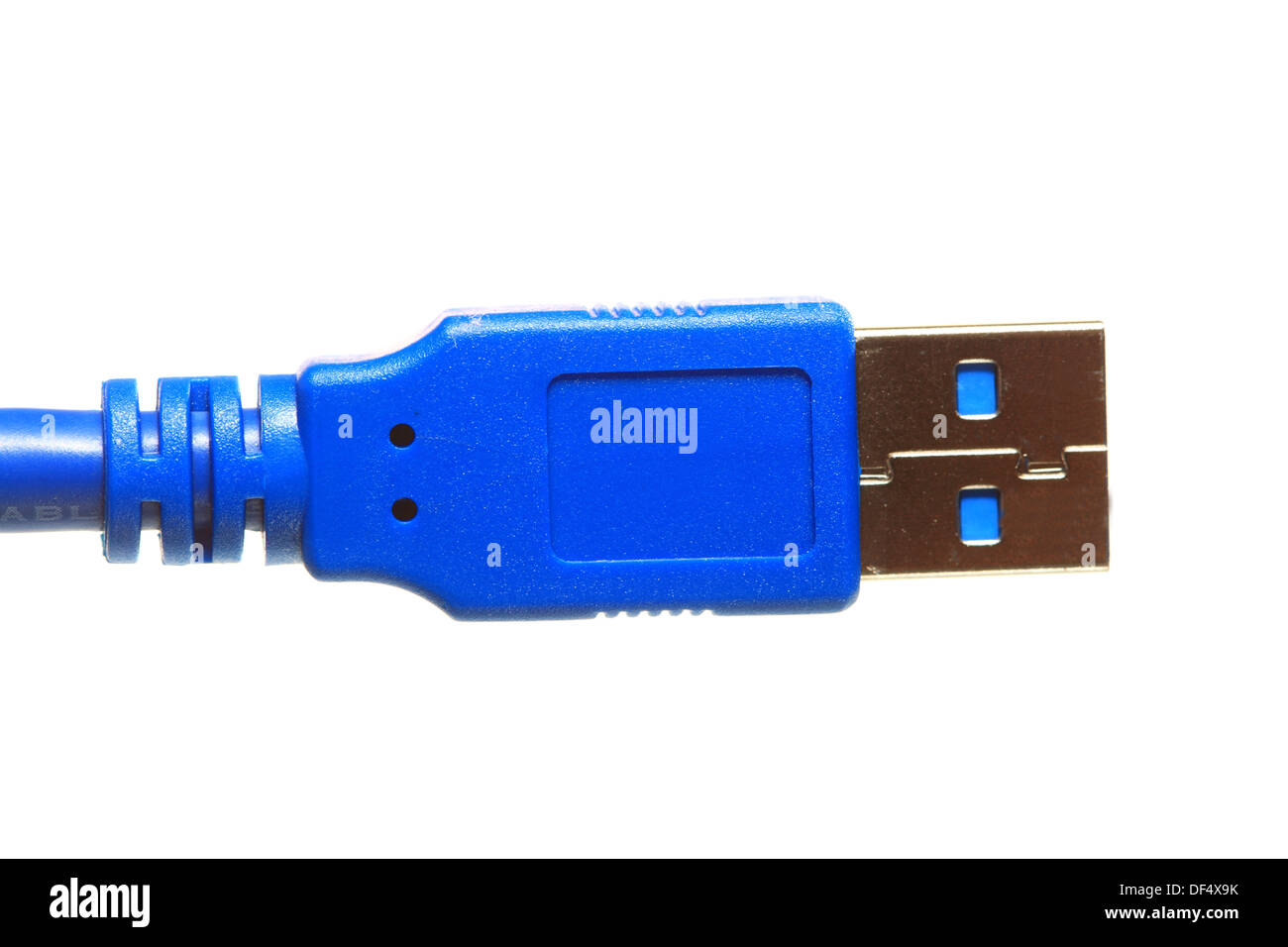 Blue USB cable isolated on white Stock Photo - Alamy