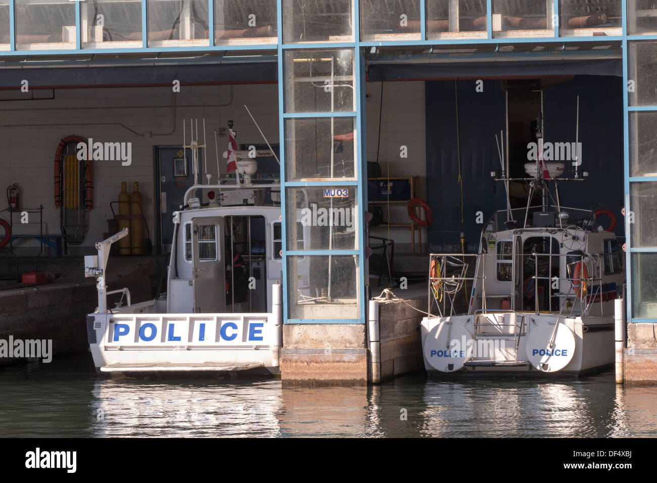 Police boats in dock at Harbourfront on Lake Ontario Stock Photo - Alamy
