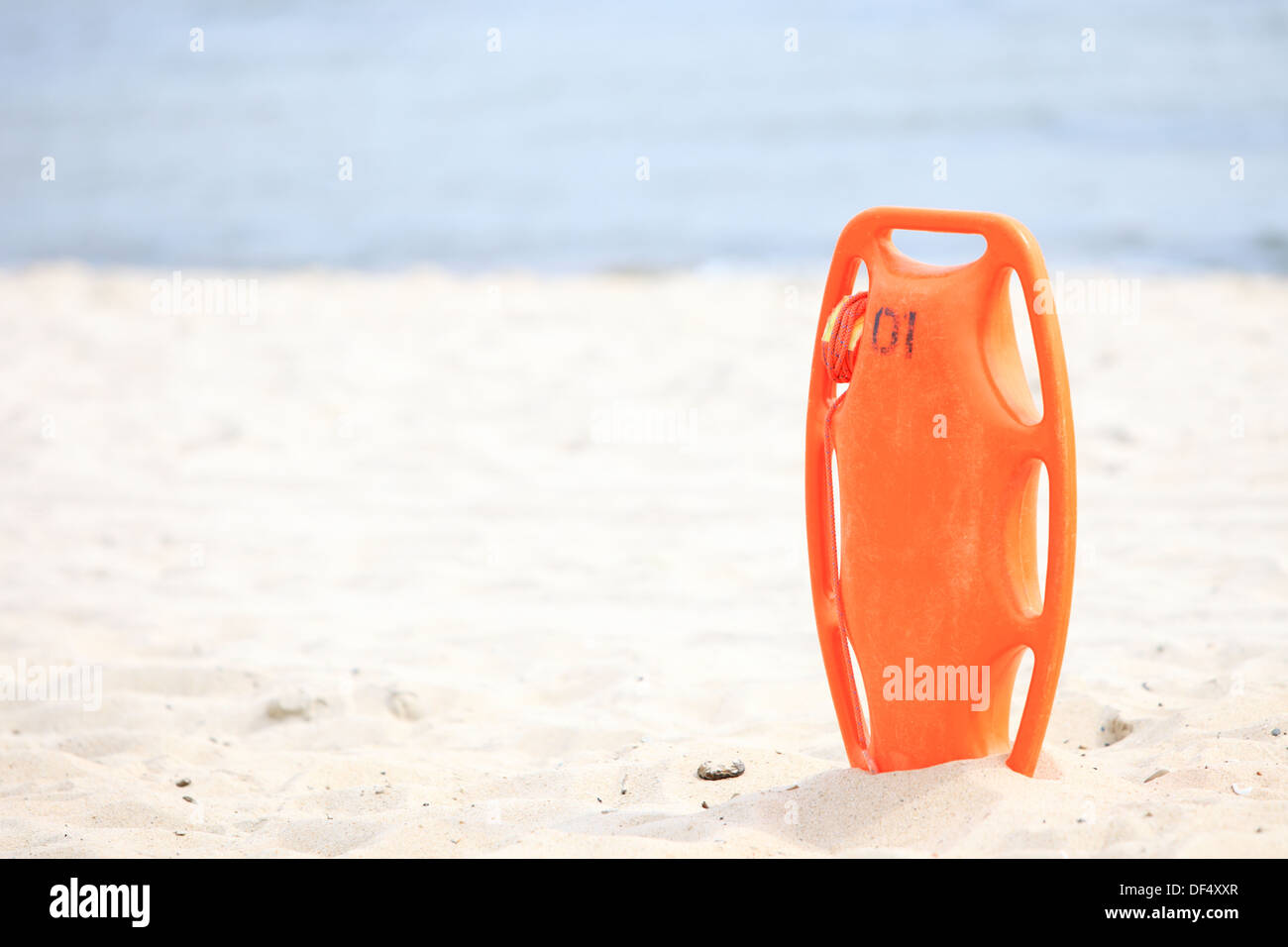 Beach life-saving. Lifeguard rescue equipment orange preserver tool ...
