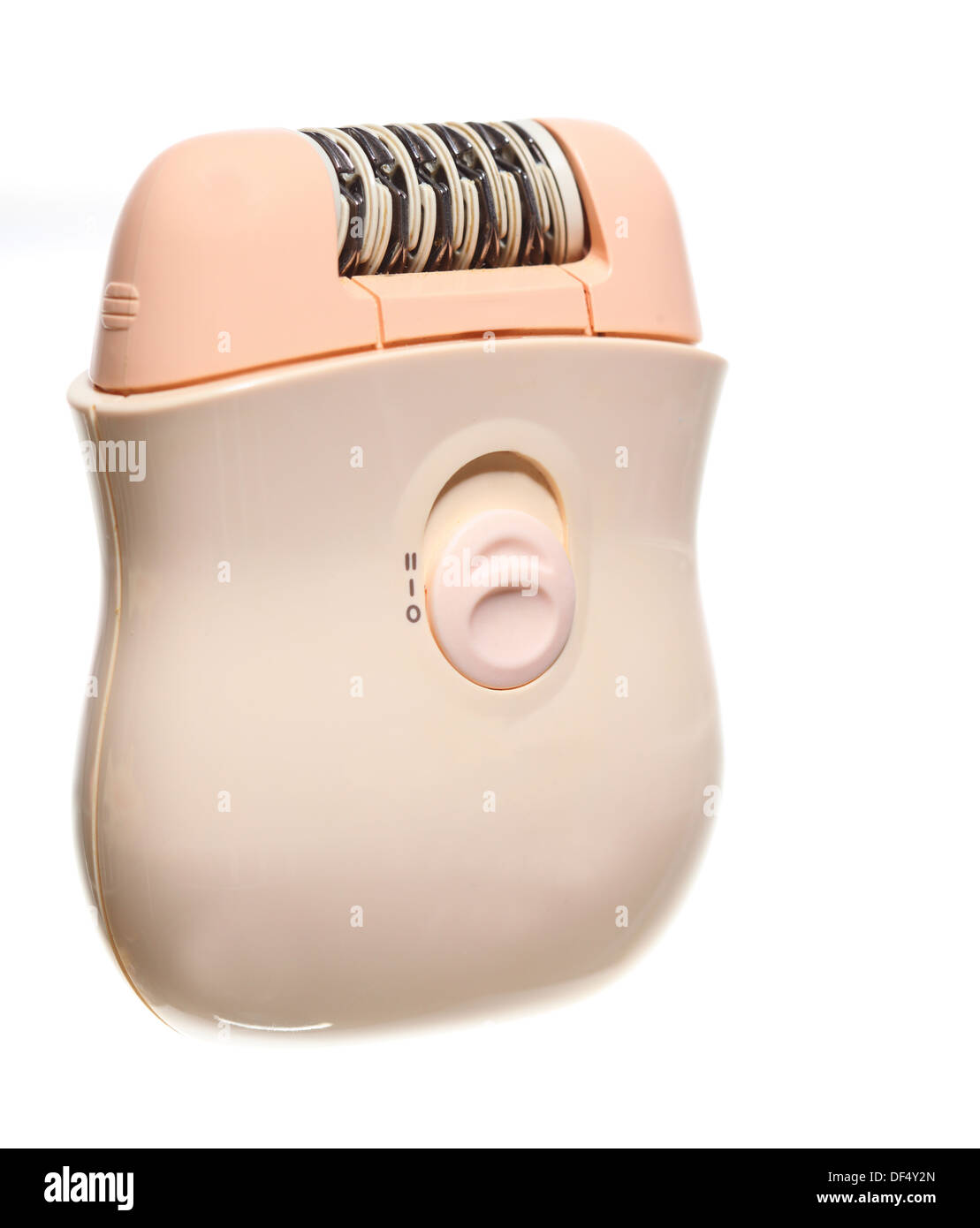 Ladies electric hair remover shaver depilator on white. Beauty and skin ...