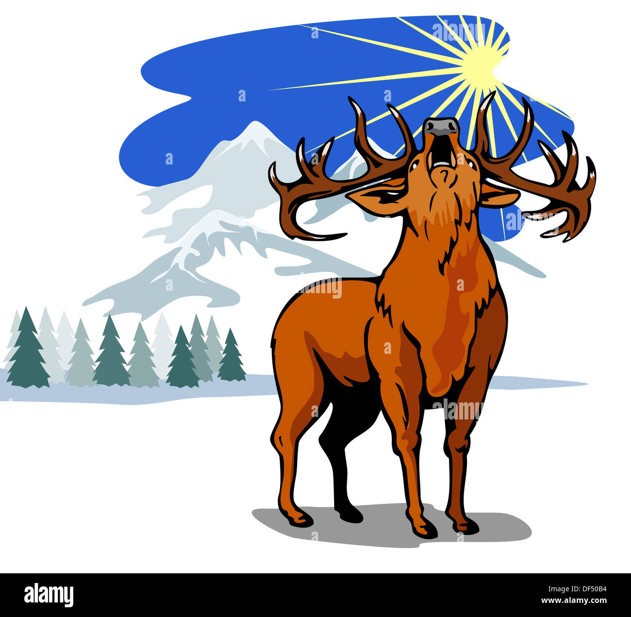 Tree mountains in background Cut Out Stock Images & Pictures - Alamy