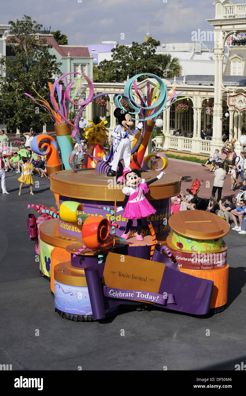 Mickey Mouse And Minnie Mouse Float High Resolution Stock Photography ...