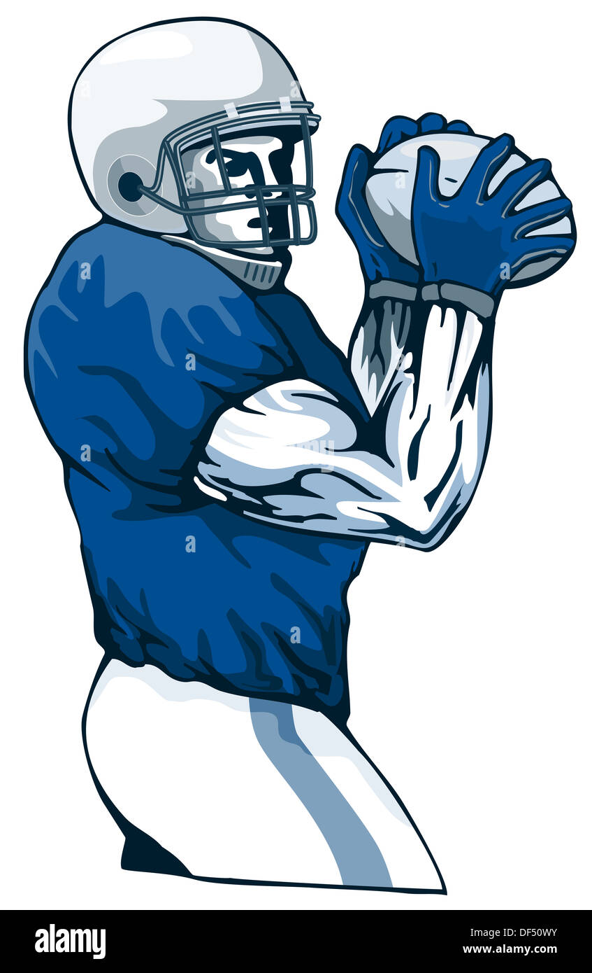 Illustration of football player passing viewed from the front done in ...