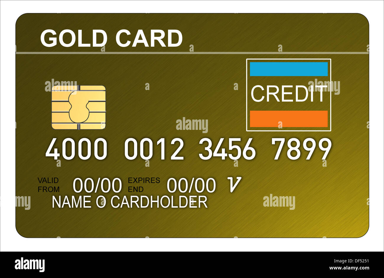 Illustration of a metallic gold credit card Stock Photo - Alamy