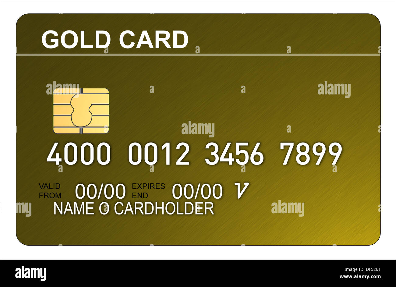 Illustration of a metallic gold credit card Stock Photo - Alamy