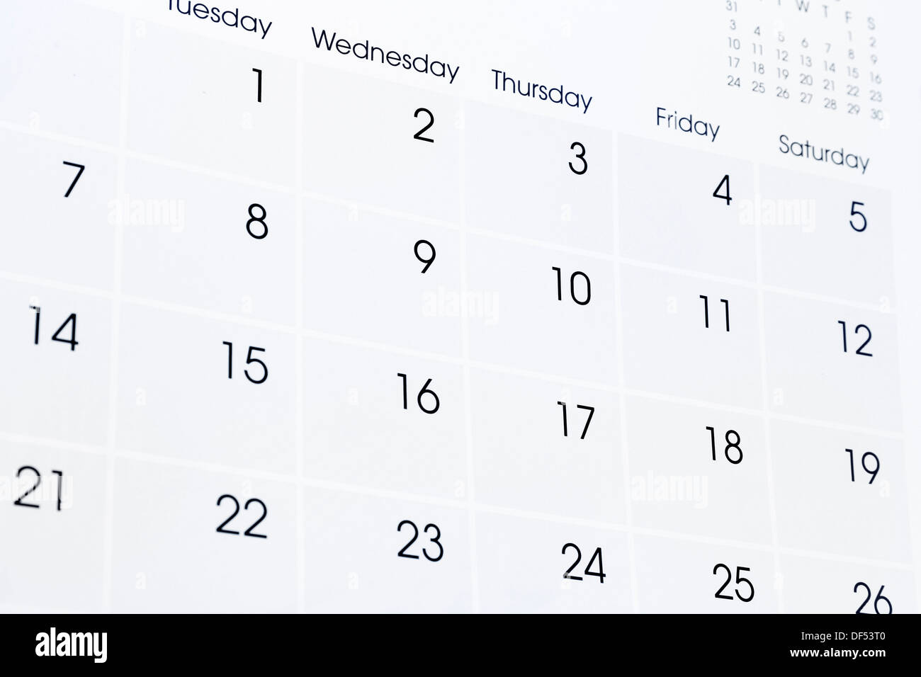 Calendar Cut Out Stock Images & Pictures - Alamy