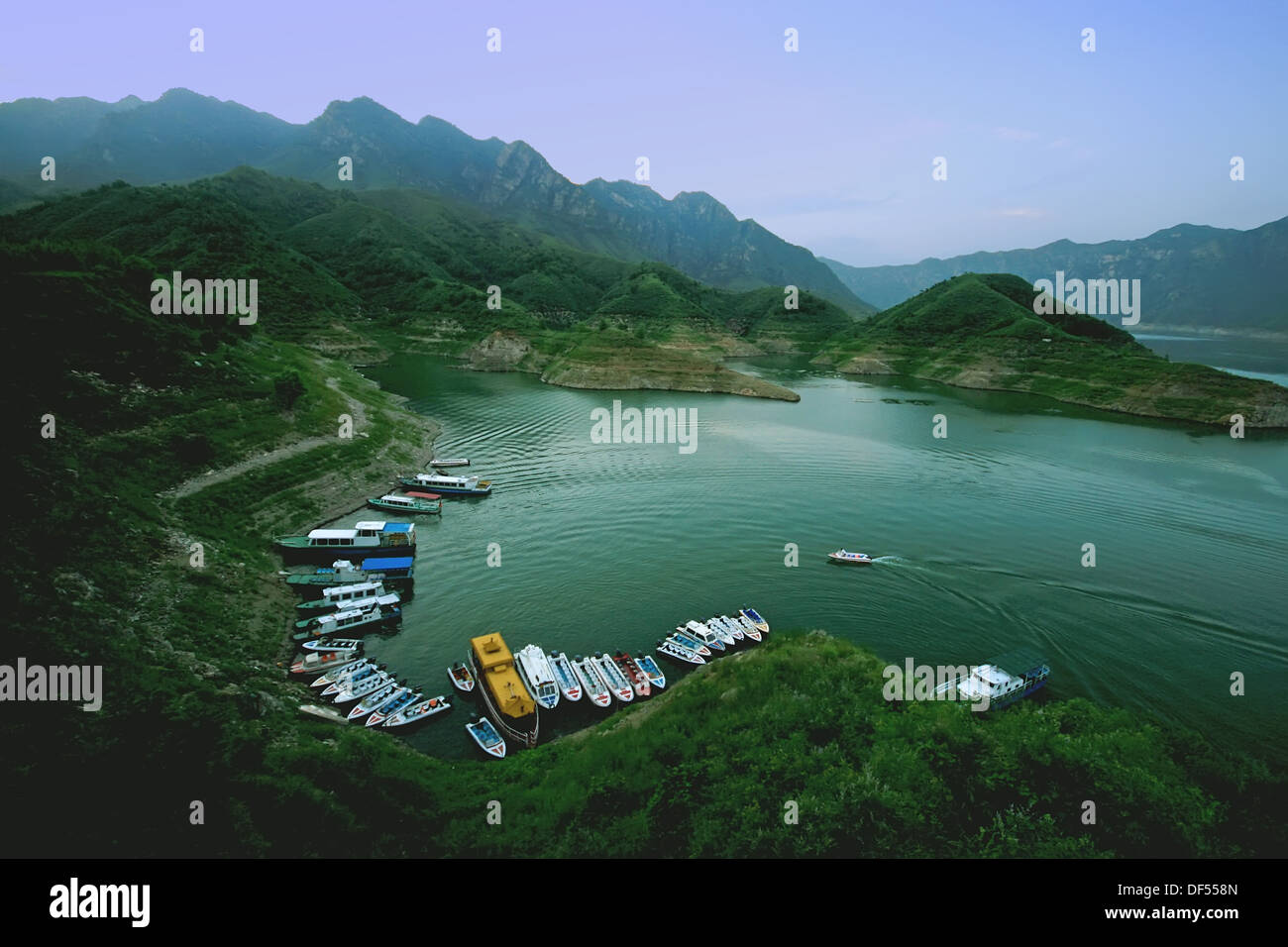 reservoir natural landscape summer, north china Stock Photo - Alamy